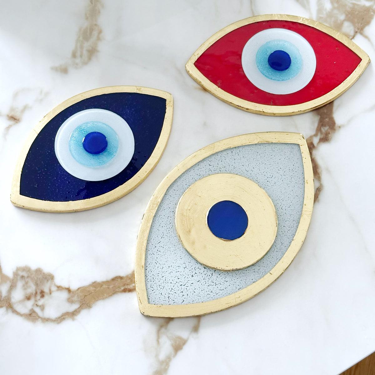 Handmade Evil Eye Beads, Blue Red Evil Eye, Evil Eye Table Decor ...