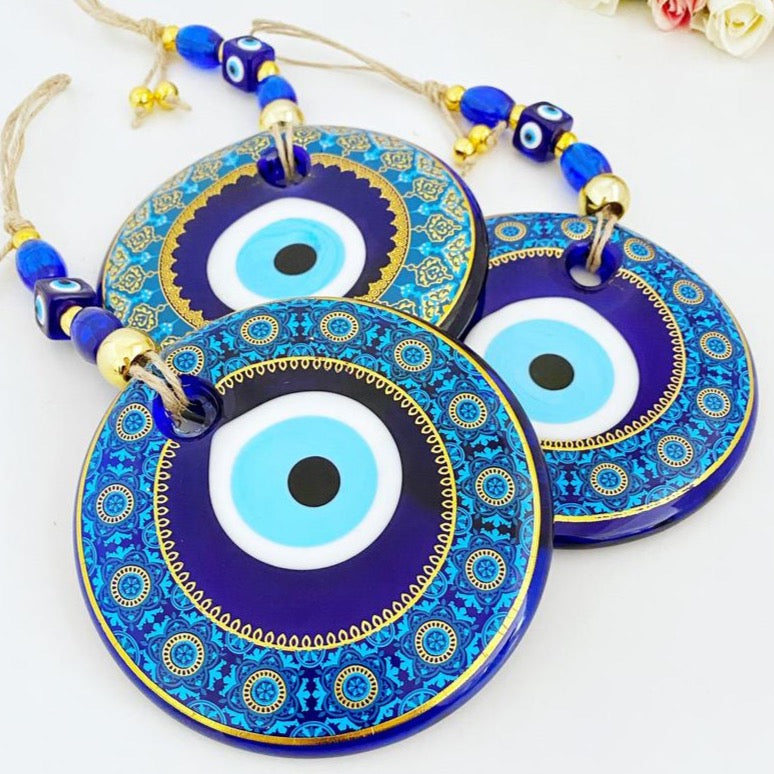 Patterned Evil Eye Wall Hanging, 13cm, Large Evil Eye – Evileyefavor