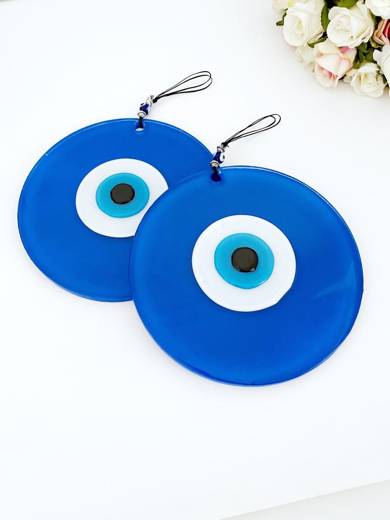 Blue Evil Eye Bead, 16cm, Turkish Evil Eye Bead, Hand Made Glass Evil ...