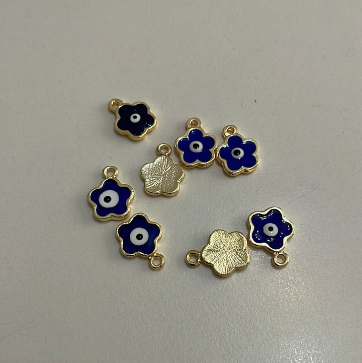 Four leaf clover evil eye charm 5 pcs | evil eye clover connector | en ...