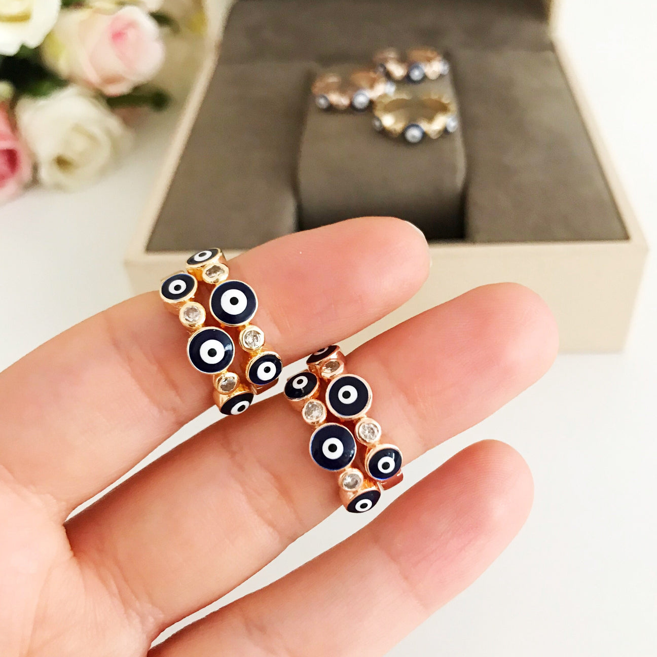 Greek Blue Evil Eye Ring – Evileyefavor